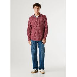 Pepe Jeans Hemd "Capel" in Rot/ Wei&szlig; - 45% | Gr&ouml;&szlig;e XXL | Herren-plussize