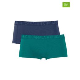 MUCHACHOMALO 2er-Set: Boxershorts in Dunkelblau/ T&uuml;rkis - 40% | Gr&ouml;&szlig;e 122/128 | Kinder-waesche