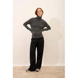 Just Cashmere Kaschmir-Rollkragenpullover "Lexie" in Anthrazit - 67% | Gr&ouml;&szlig;e S | Damen-pullover-cardigans