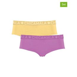 MUCHACHOMALO 2er-Set: Pantys in Gelb/ Lila - 55% | Gr&ouml;&szlig;e L | Damen-unterteile