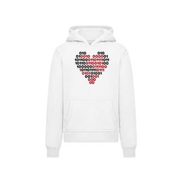 F4NT4STIC Sweatshirt 'I love you 01001001 Binary Code Herz Valentinstag' boy White size 158/164
