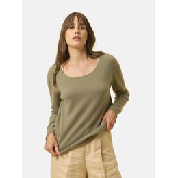Just Cashmere Kaschmir-Pullover "Fiona" in Khaki - 64% | Gr&ouml;&szlig;e L | Damen-pullover-cardigans