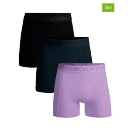 MUCHACHOMALO 3er-Set: Boxershorts in Dunkelblau/ Lila/ Schwarz - 52% | Gr&ouml;&szlig;e M | Herren-waesche
