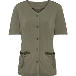 CR&Eacute;ATION L Damen Shirtjacke in Jersey-Qualit&auml;t khaki Gr&ouml;&szlig;e 40