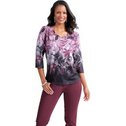 CR&Eacute;ATION L Damen Print-Shirt im Farbverlauf burgund-mauve-bedruckt Gr&ouml;&szlig;e 36