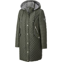 CR&Eacute;ATION L Damen Longjacke mit abnehmbarer Kapuze oliv Gr&ouml;&szlig;e 18