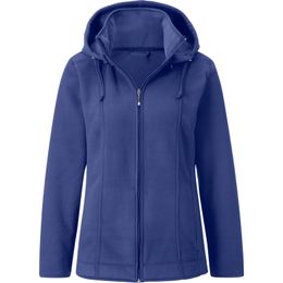 CR&Eacute;ATION L Damen Fleecejacke mit abnehmbarer Kapuze royalblau Gr&ouml;&szlig;e 36