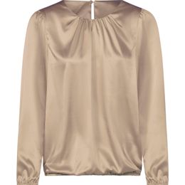 CR&Eacute;ATION L Damen Satinbluse mit Raffungen beige Gr&ouml;&szlig;e 38