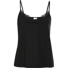 Lascana Damen Spitzentop schwarz Gr&ouml;&szlig;e 32/34