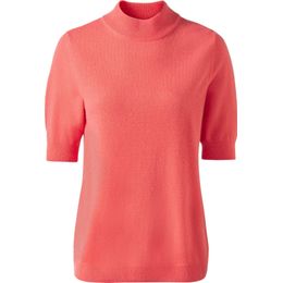 CR&Eacute;ATION L Damen Stehkragenpullover aus reinem Kaschmir koralle-meliert Gr&ouml;&szlig;e 36/38