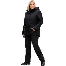 sheego Damen Outdoorjacke mit abnehmbarer Kapuze schwarz Gr&ouml;&szlig;e 44