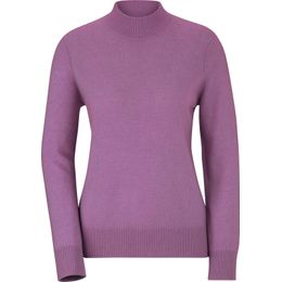 CR&Eacute;ATION L Damen Stehkragenpullover aus reinem Kaschmir flieder-meliert Gr&ouml;&szlig;e 36/38