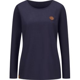 CR&Eacute;ATION L Damen Longsleeve mit paspeliertem Rundhals-Ausschnitt marine Gr&ouml;&szlig;e 38
