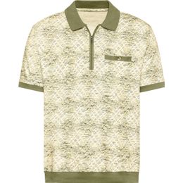 Marco Donati Herren Kurzarm-Poloshirt khaki-bedruckt Gr&ouml;&szlig;e 44/46