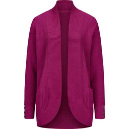 CR&Eacute;ATION L Damen Longstrickjacke mit Struktur-Muster magenta Gr&ouml;&szlig;e 36