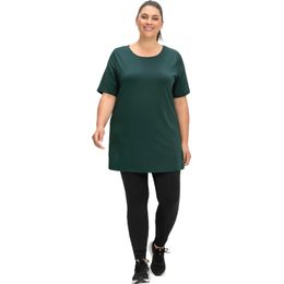 sheego Damen Funktionsshirt in Longform tiefgr&uuml;n Gr&ouml;&szlig;e 52/54