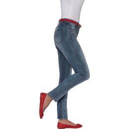 CR&Eacute;ATION L Damen Jeans mit &Ouml;sendekor an den Taschen blue-stone-washed Gr&ouml;&szlig;e 20