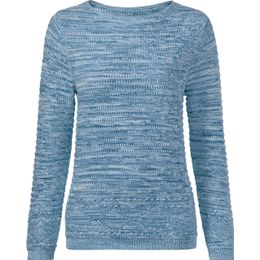 CR&Eacute;ATION L Damen Pullover aus mehrfarbigem Melange-Garn ecru-aqua-meliert Gr&ouml;&szlig;e 40