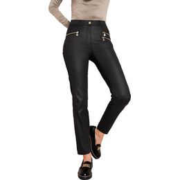 CREATION L PREMIUM Damen Hose , gl&auml;nzend beschichtet schwarz Gr&ouml;&szlig;e 38