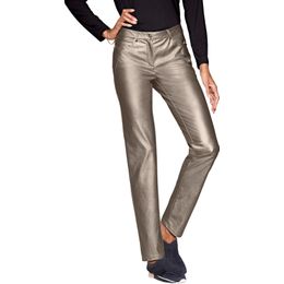 CR&Eacute;ATION L Damen Hose mit goldfarbiger Beschichtung goldfarben Gr&ouml;&szlig;e 19