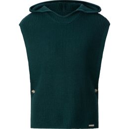 CR&Eacute;ATION L Damen Kapuzenpullover in Poncho-Optik petrol Gr&ouml;&szlig;e 40