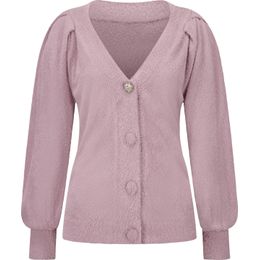 CR&Eacute;ATION L Damen Strickjacke im figurfreundlichen Schnitt mauve Gr&ouml;&szlig;e 38