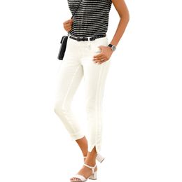CR&Eacute;ATION L Damen 7/8-Jeans mit silberfarbigem Dekoelement ecru Gr&ouml;&szlig;e 38