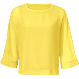 Heine Damen Blusenshirt mit Fledermaus&auml;rmeln gelb Gr&ouml;&szlig;e 44/46