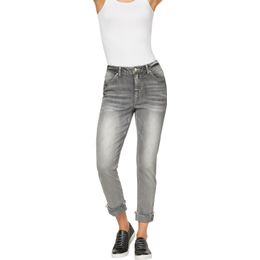 Heine Damen 7/8-Jeans mit Beinaufschlag, fixiert light grey-denim Gr&ouml;&szlig;e 34