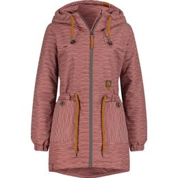 CR&Eacute;ATION L Damen Jacke wind- und wasserabweisend rostrot-wei&szlig;-geringelt Gr&ouml;&szlig;e 36