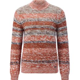 CR&Eacute;ATION L Damen Langarm-Pullover mit Strickstruktur rostrot-braun-meliert Gr&ouml;&szlig;e 38