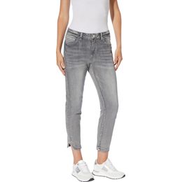 Heine Damen 7/8-Jeans mit Ziersteinchen, seitlich light grey-denim Gr&ouml;&szlig;e 40