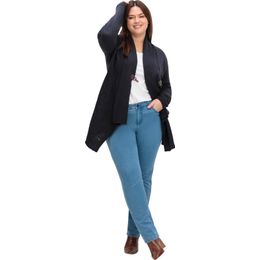 sheego by Joe Browns Damen Longstrickjacke mit Metallschlie&szlig;e tiefblau Gr&ouml;&szlig;e 40/42