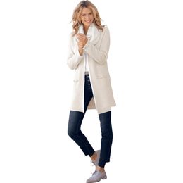 CR&Eacute;ATION L Damen Strickjacke mit fixiertem &Auml;rmelaufschlag beige-ecru Gr&ouml;&szlig;e 40