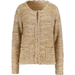 CR&Eacute;ATION L Damen Strickjacke im soften Material-Mix champagner Gr&ouml;&szlig;e 40