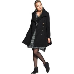 sheego by Joe Browns Damen Kurzmantel in asymmetrischem Schnitt schwarz Gr&ouml;&szlig;e 52