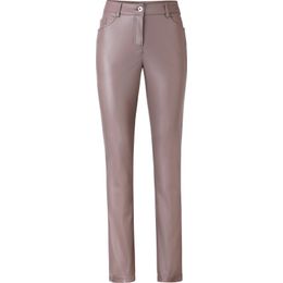 CR&Eacute;ATION L Damen Lederimitathose mit Push-up-Effekt dunkeltaupe Gr&ouml;&szlig;e 36