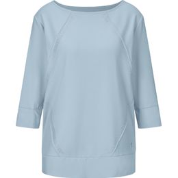 CREATION L PREMIUM Damen Sweatshirt im Lagenlook mit Webbesatz hellblau Gr&ouml;&szlig;e 38