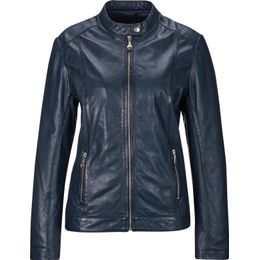 Mainpol Damen Lederjacke in hochwertiger Qualit&auml;t dunkelblau Gr&ouml;&szlig;e 40