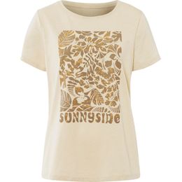 Heine Damen T-Shirt mit Glitzerdetails sand Gr&ouml;&szlig;e 34