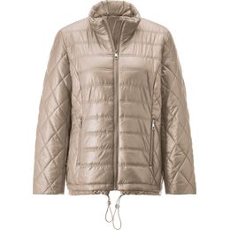 CR&Eacute;ATION L Damen Steppjacke mit Tunnelzug am Saum beige Gr&ouml;&szlig;e 38