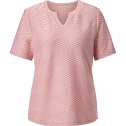 CR&Eacute;ATION L Damen Kurzarmshirt mit Jacquard-Struktur hortensie Gr&ouml;&szlig;e 40