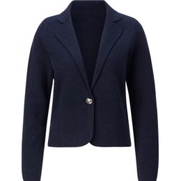 CR&Eacute;ATION L Damen Cardigan mit Schmuckknopf marine Gr&ouml;&szlig;e 40