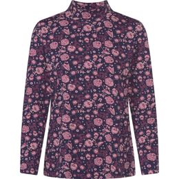 CR&Eacute;ATION L Damen Print-Shirt mit Stehkragen marine-erika-bedruckt Gr&ouml;&szlig;e 36
