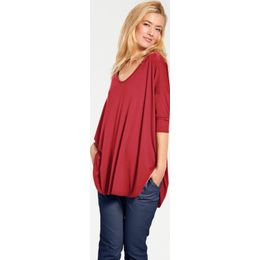 Heine Damen Oversize-Shirt mit Kaschier-Effekt rot Gr&ouml;&szlig;e 44/46