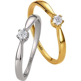 CR&Eacute;ATION L Damen Ring Wei&szlig;gold 375 Gr&ouml;&szlig;e 21