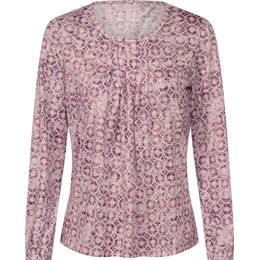 CR&Eacute;ATION L Damen Print-Shirt in Ausbrenner-Qualit&auml;t elfenbein-mauve-bedruckt Gr&ouml;&szlig;e 36