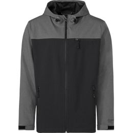 Herren Funktionsjacke aus wind- und wasserabweisendem Softshell grau-meliert Gr&ouml;&szlig;e 50