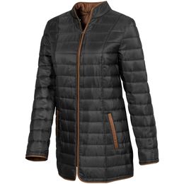 Damen Steppjacke mit kontrastfarbigem Futter schwarz, Gr&ouml;&szlig;e 50