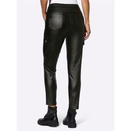 CR&Eacute;ATION L Damen Hose in Leder-Optik schwarz Gr&ouml;&szlig;e 36
